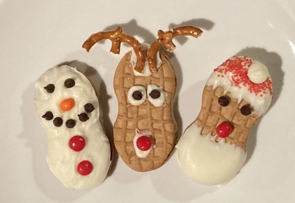 Easy Nutter Butter Reindeer Snowman and Santa Cookies - Fluxing Well