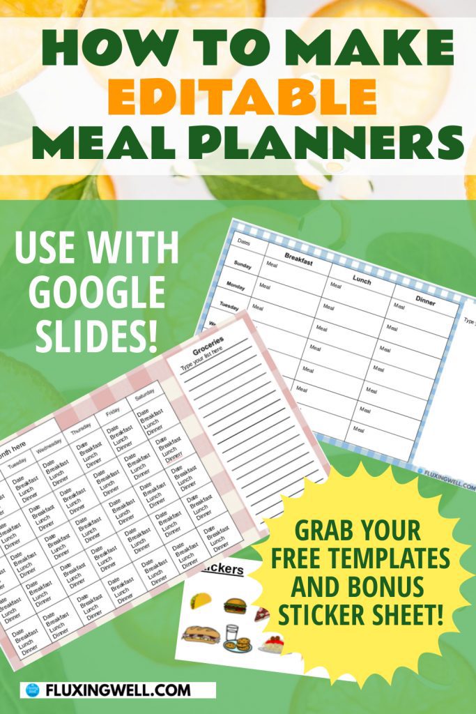 How to Make an Editable Meal Plan Template for Free - Fluxing Well