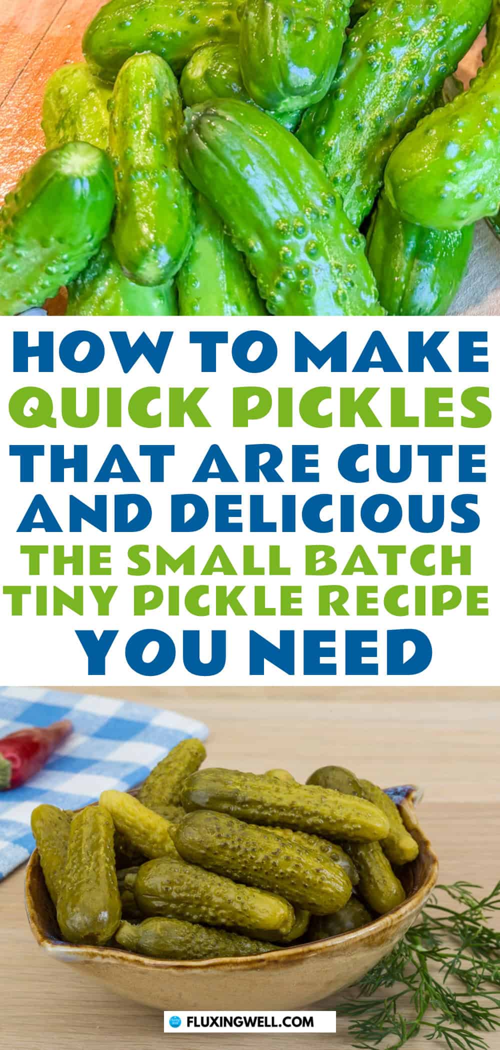 Cute Pickles: Easy Homemade Gherkins by the Pint - Fluxing Well